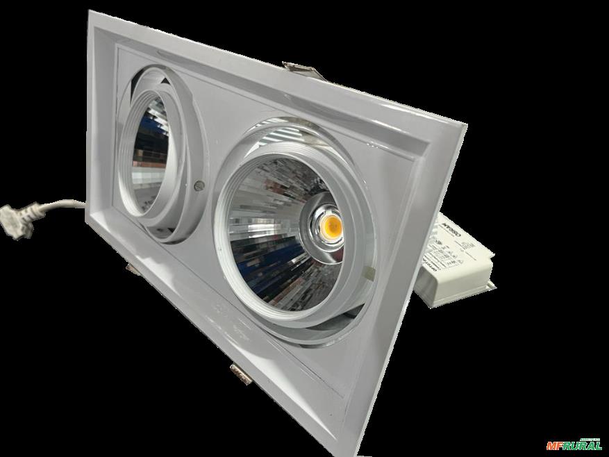 Spot Duplo Embutir Retangular Espelhado 2 Luzes Led C7477 em São 704440