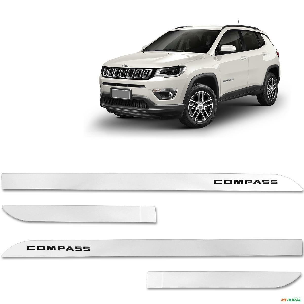 Jogo de Friso Lateral Jeep Compass 2012 A 2023 Facão Branco 595869