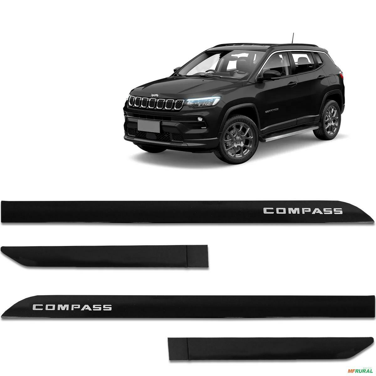 Jogo de Friso Lateral Jeep Compass 2012 A 2023 Facão Preto 595877