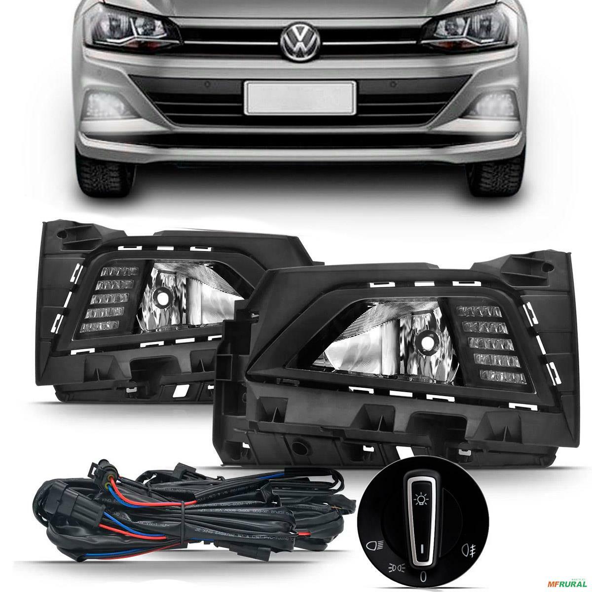 Kit Farol de Milha Polo Virtus 2018 A 2023 Auxiliar Neblina Com 596931