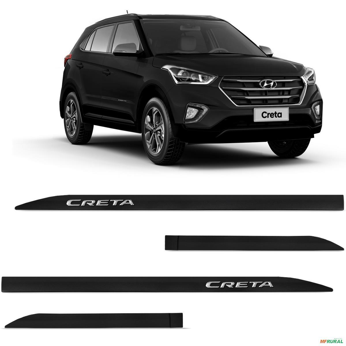 Friso Lateral Creta 2017 A 2021 Preto Onix Alto Relevo Flash em 597070