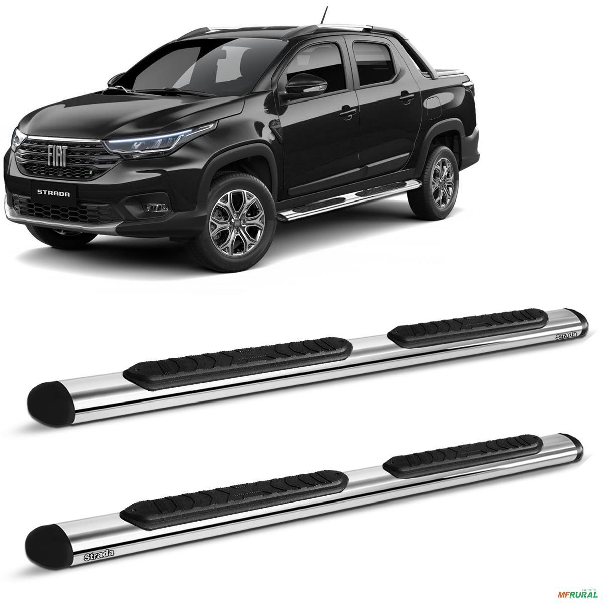 Estribo Lateral Oval Fiat Strada 2021 A 2023 Aço Carbono Crom 597241