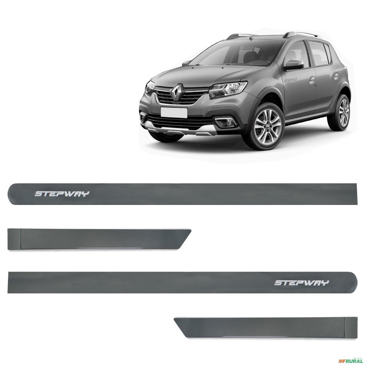 Jogo de Friso Lateral Sandero Stepway 2009 A 2023 Cinza Acier em 602412