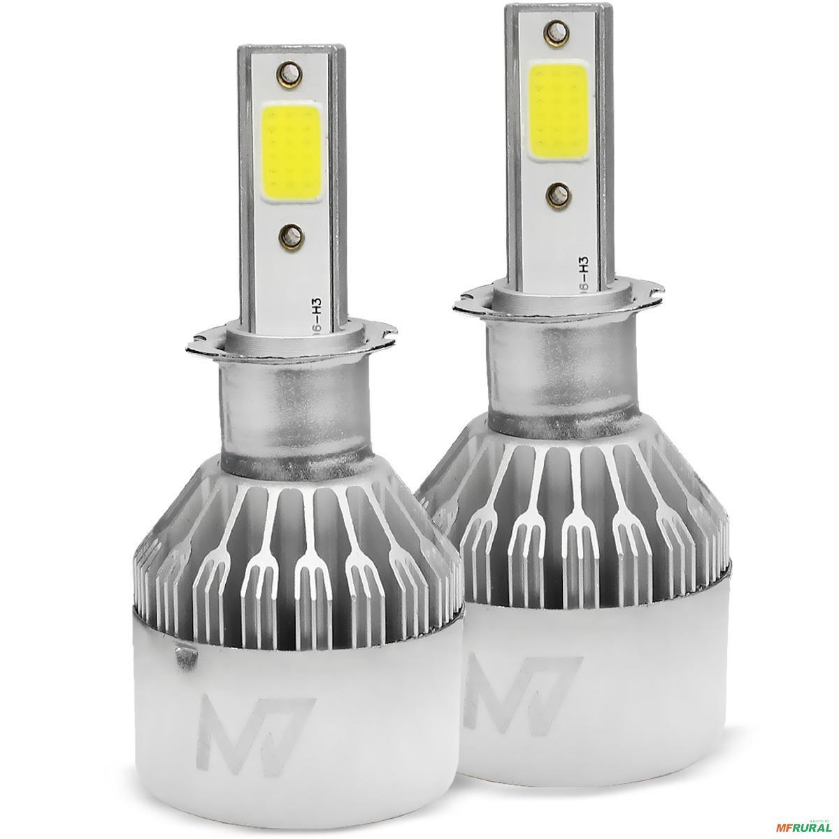 Kit Lâmpadas Led H3 6000K Headlight R8 M7 3200 Lumens 38W em 610007
