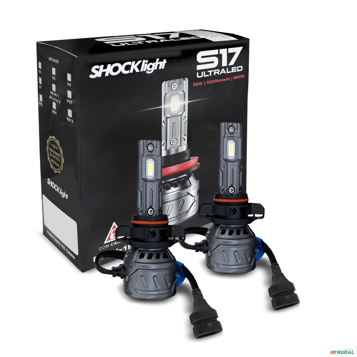 Kit Lâmpadas Ultra Led H16 S17 Nano 6000K 5000 Lumens 55W Canbus 647224