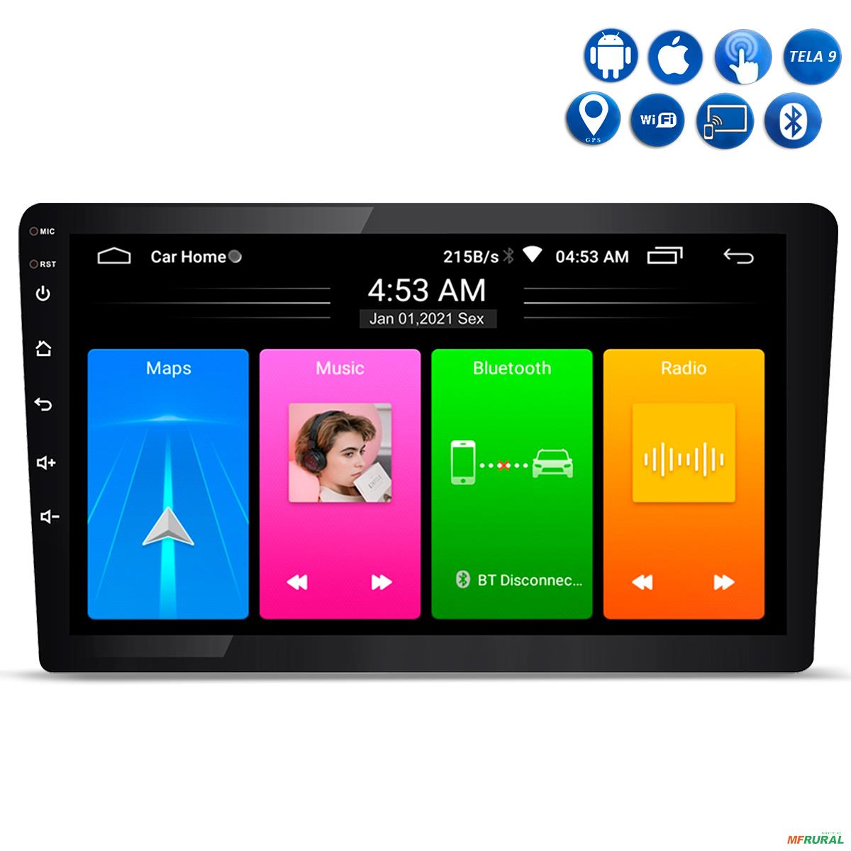 Central Multimídia 10 Polegadas Android 12.0 Roadstar Rs1002br 675017