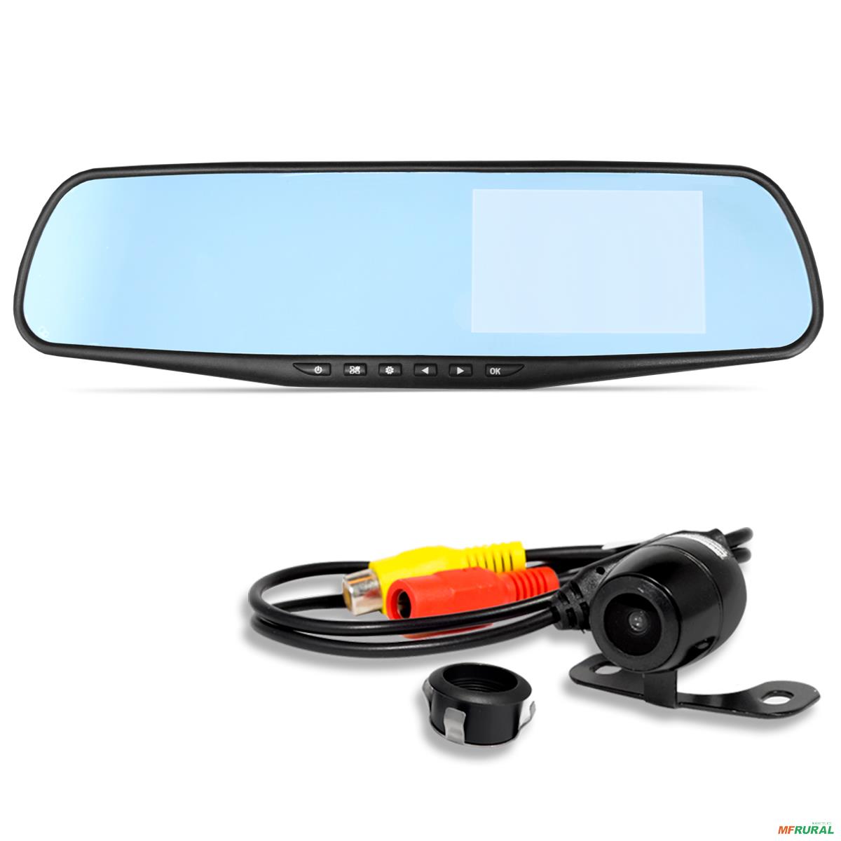 Retrovisor Dvr Tela 4.3 Pol Roadstar Rs-510Br Câmera Frontal E 675019