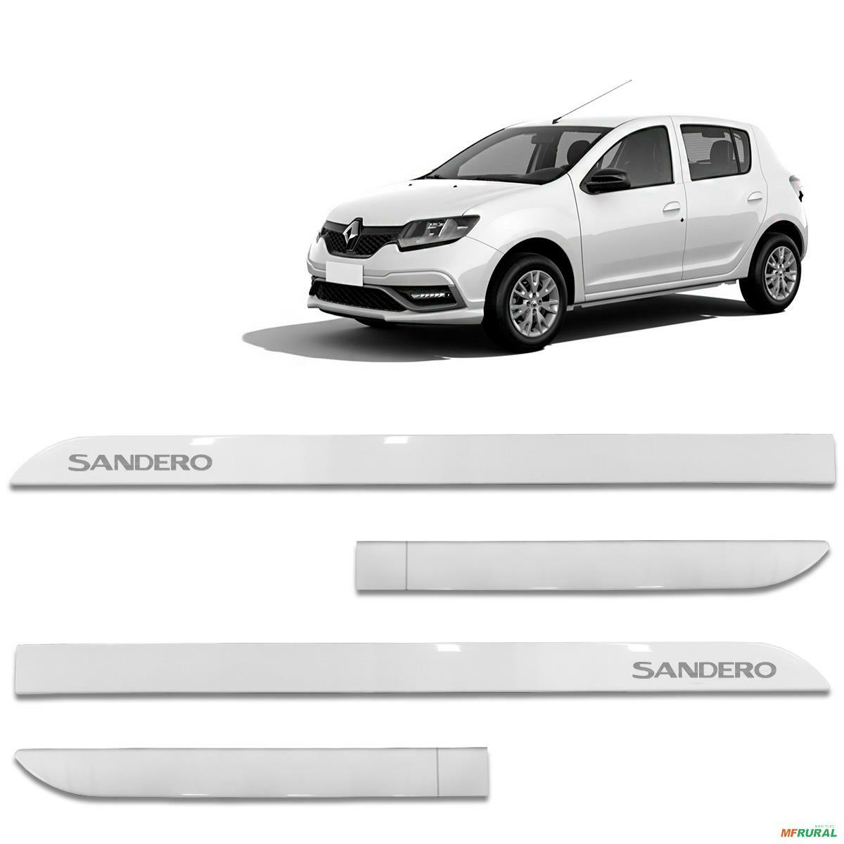 Jogo de Friso Lateral Sandero 2017 A 2023 Branco Glacier Facão 675044