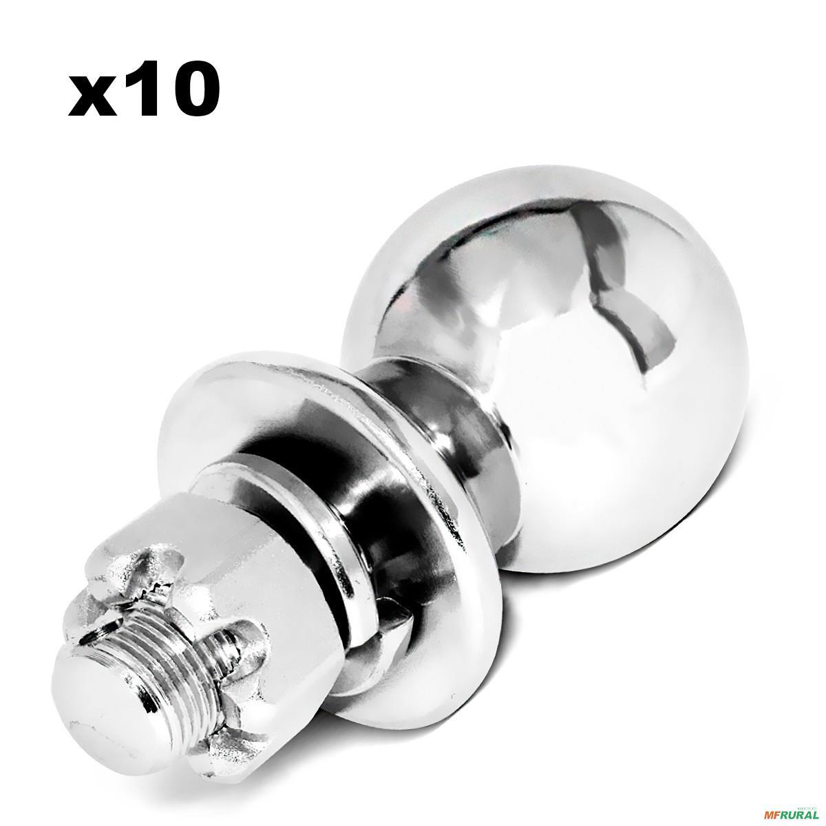 Kit 10 Bolas Cromada Engate Reboque Puxador 50 mm Aço Maciço em 728184