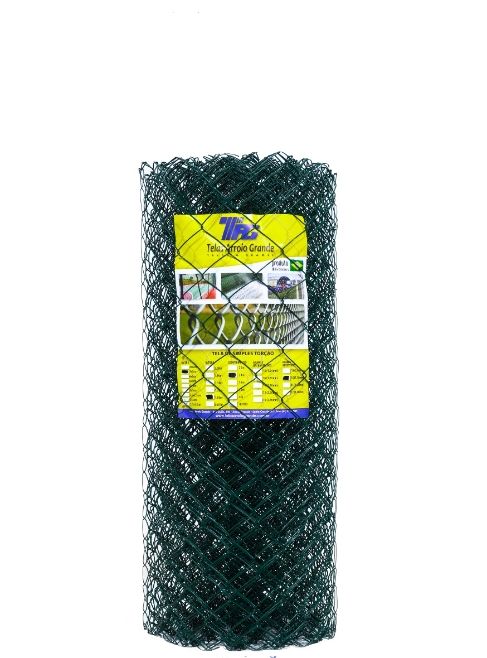 Tela Trançada Revestida em Pvc Verde - Malha 7Cm em Santa Cruz 662068