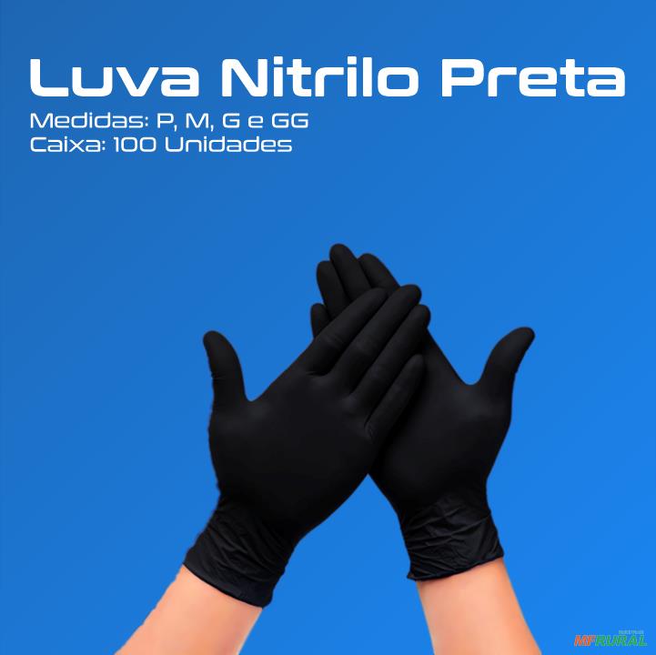 Luvas Nitrilica (Nitrilo) - Preta - Caixa Fechada em Goiânia GO 664184