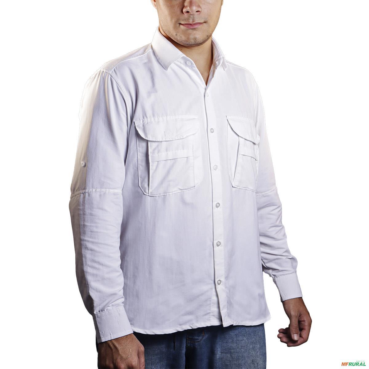 Camisa Work Brk Com Proteção Uv50+ - Branca - Gênero: Masculino 780637