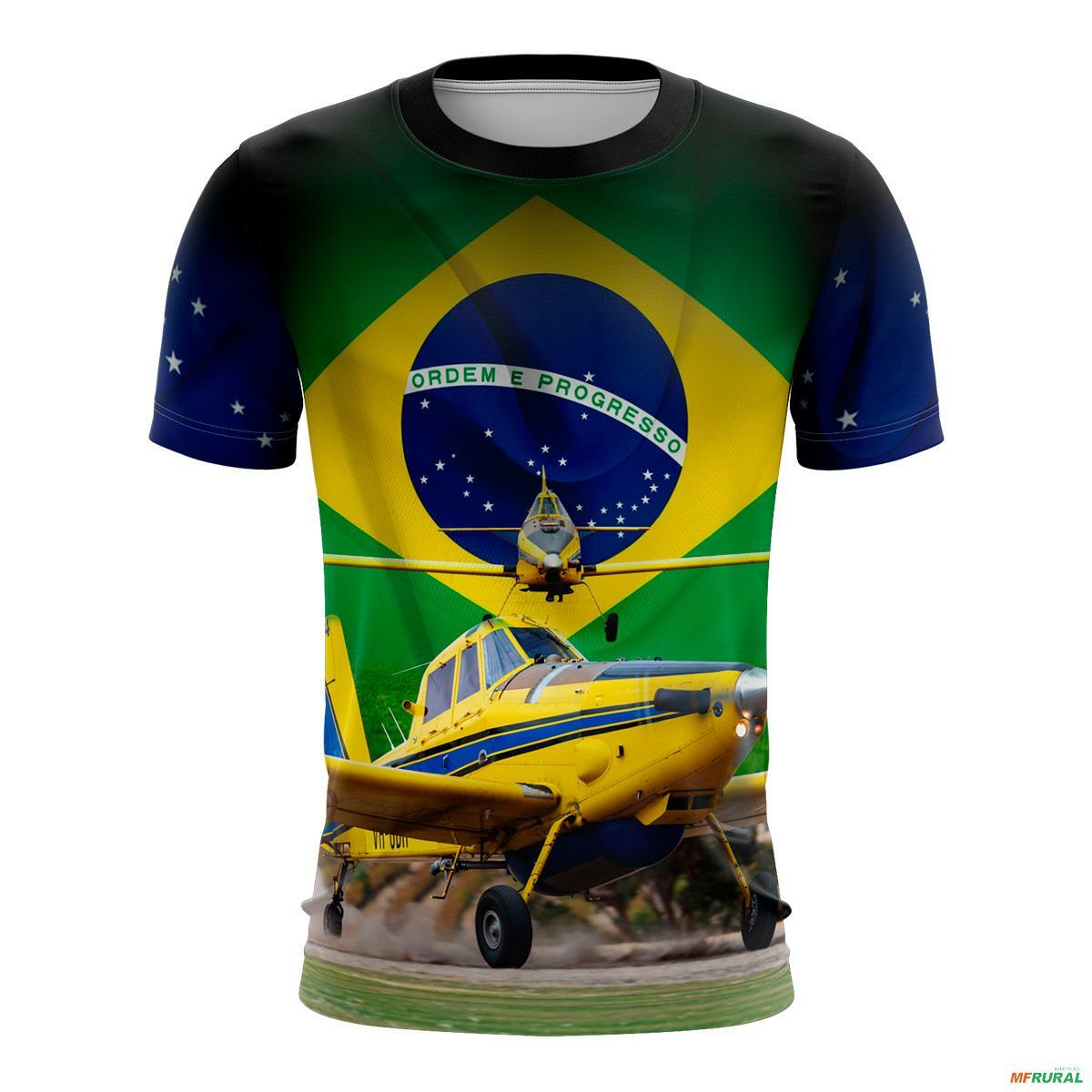 Camiseta Brasil Patriota Avião Agricola Proteção Solar Uv50+ - 841807