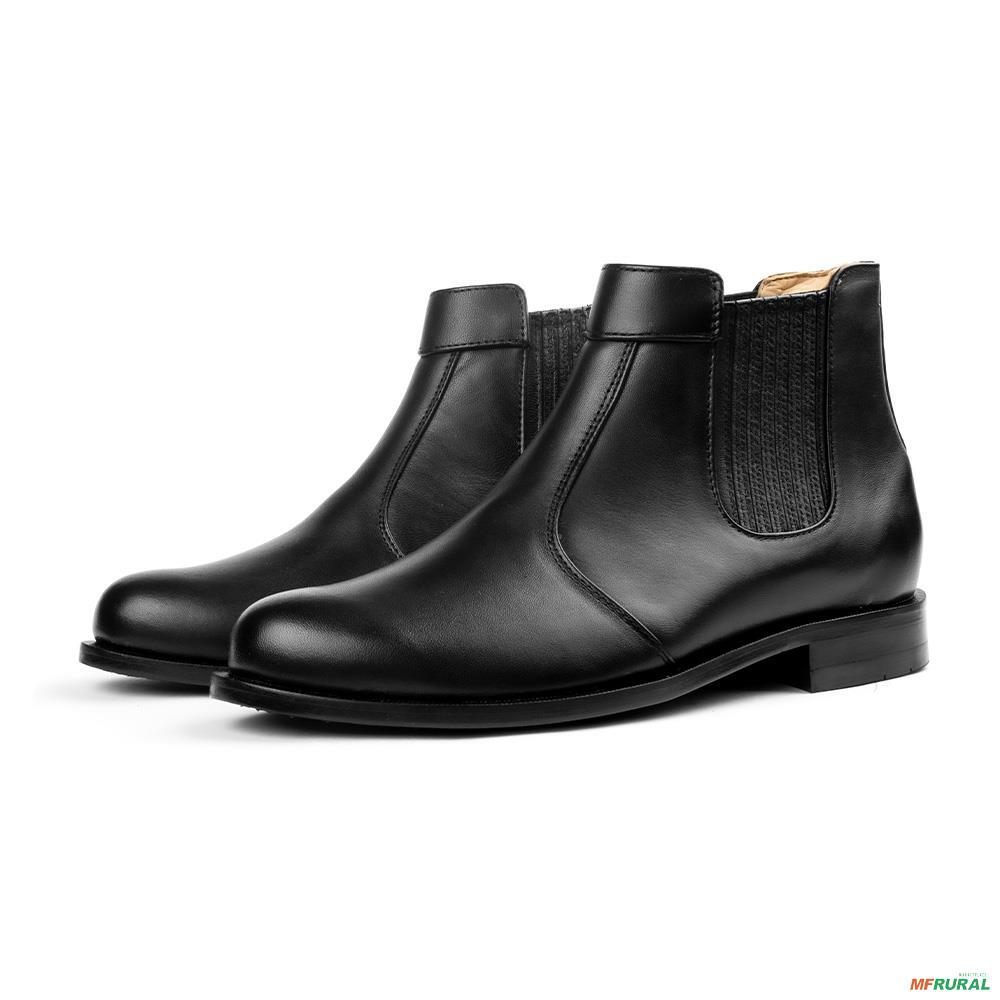 Botina Masculina Social Garotti Couro Pelica Preto - 677 - Cor: 814177