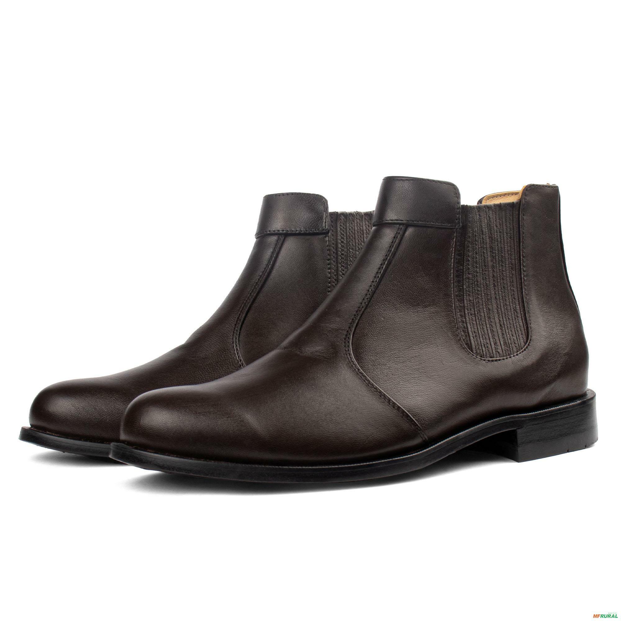 Botina Masculina Social Garotti Couro Pelica Café - 2184 - Cor: 814185