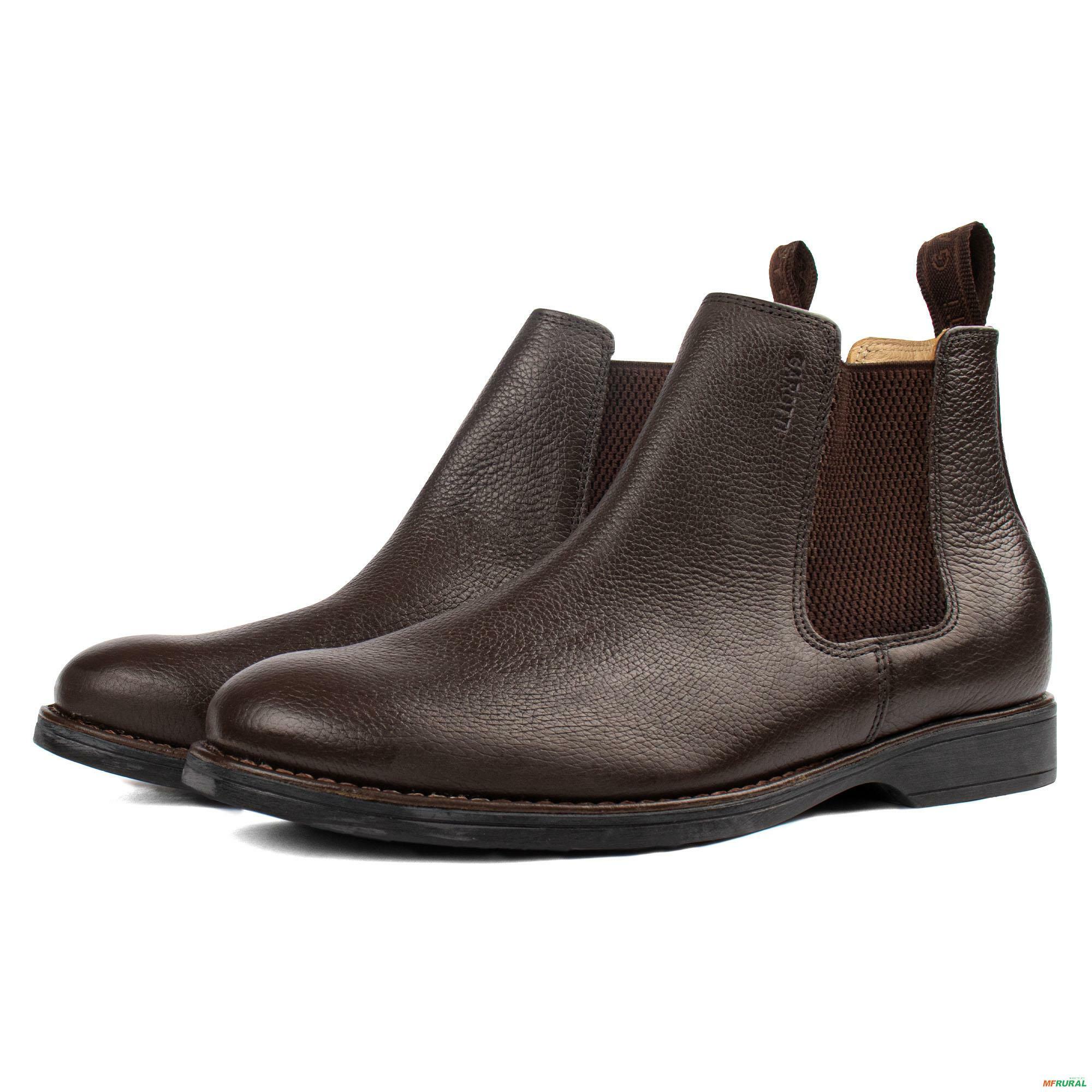 Botina Masculina Garotti Conforto em Couro Floater Café - 2344 - 814217