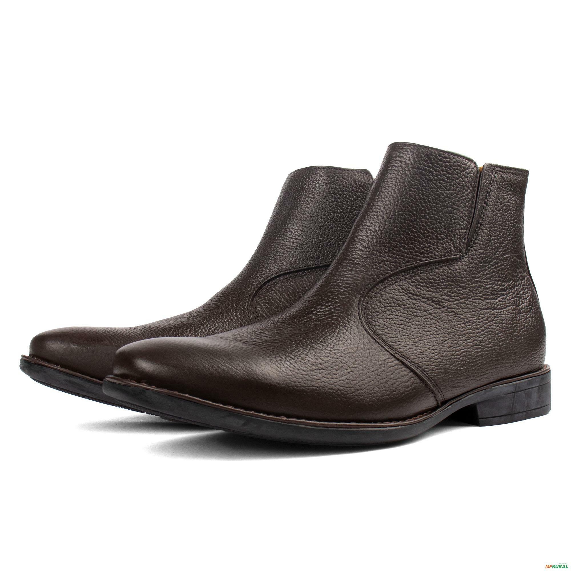 Botina Masculina Garotti Conforto em Couro Floater Café - 1338 - 814234