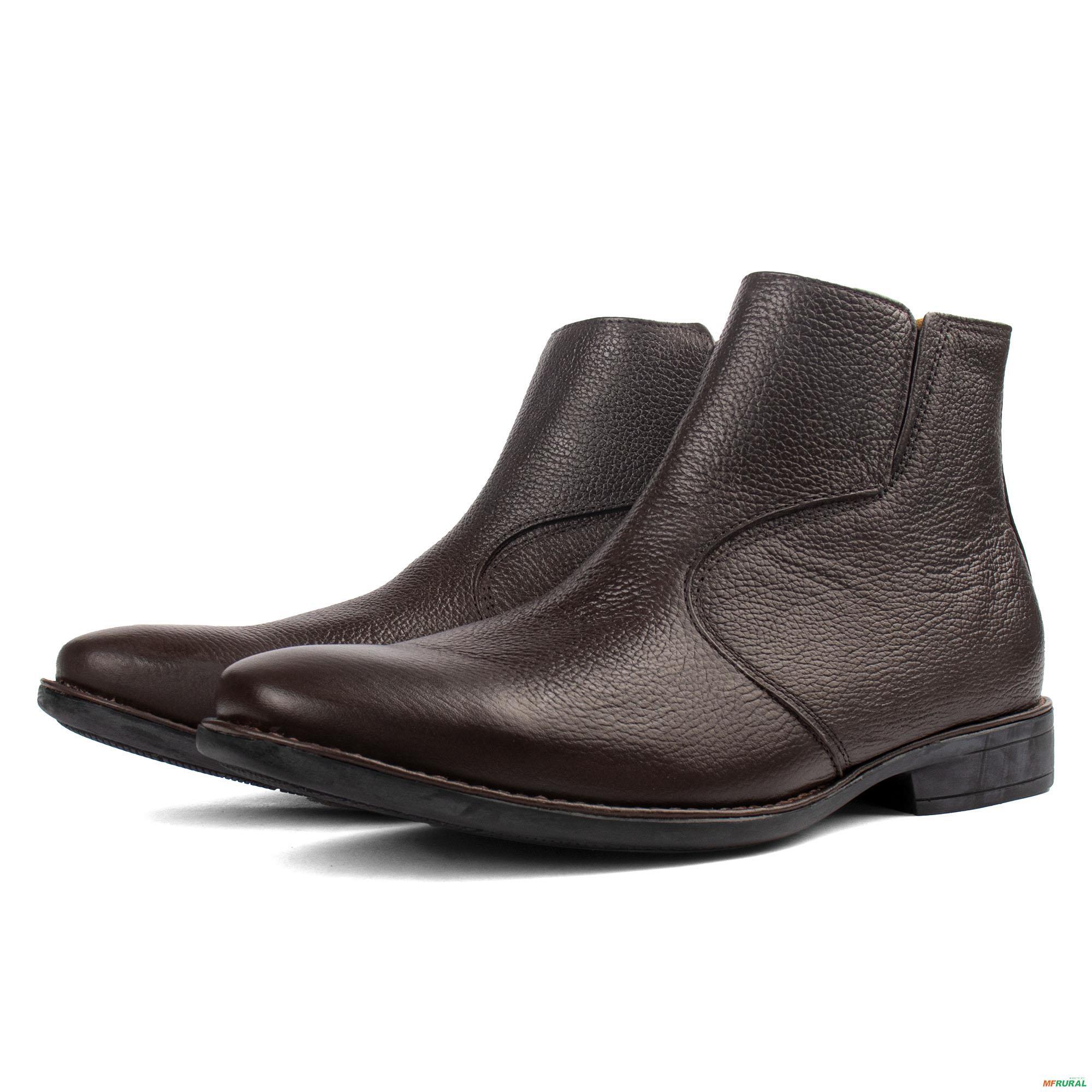 Botina Masculina Garotti Conforto em Couro Floater Café - 1338 - 814235