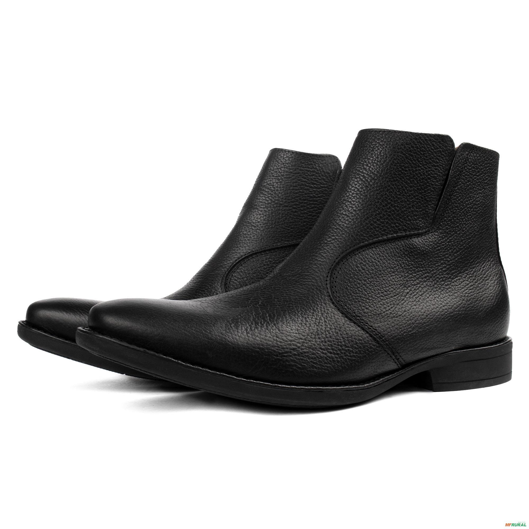 Botina Masculina Garotti Conforto em Couro Floater Preto - 2182 814253