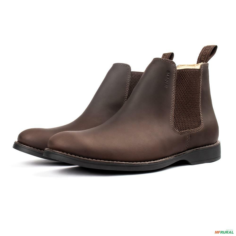 Botina Masculina Garotti Conforto em Couro Crazy Horse Café - 814460