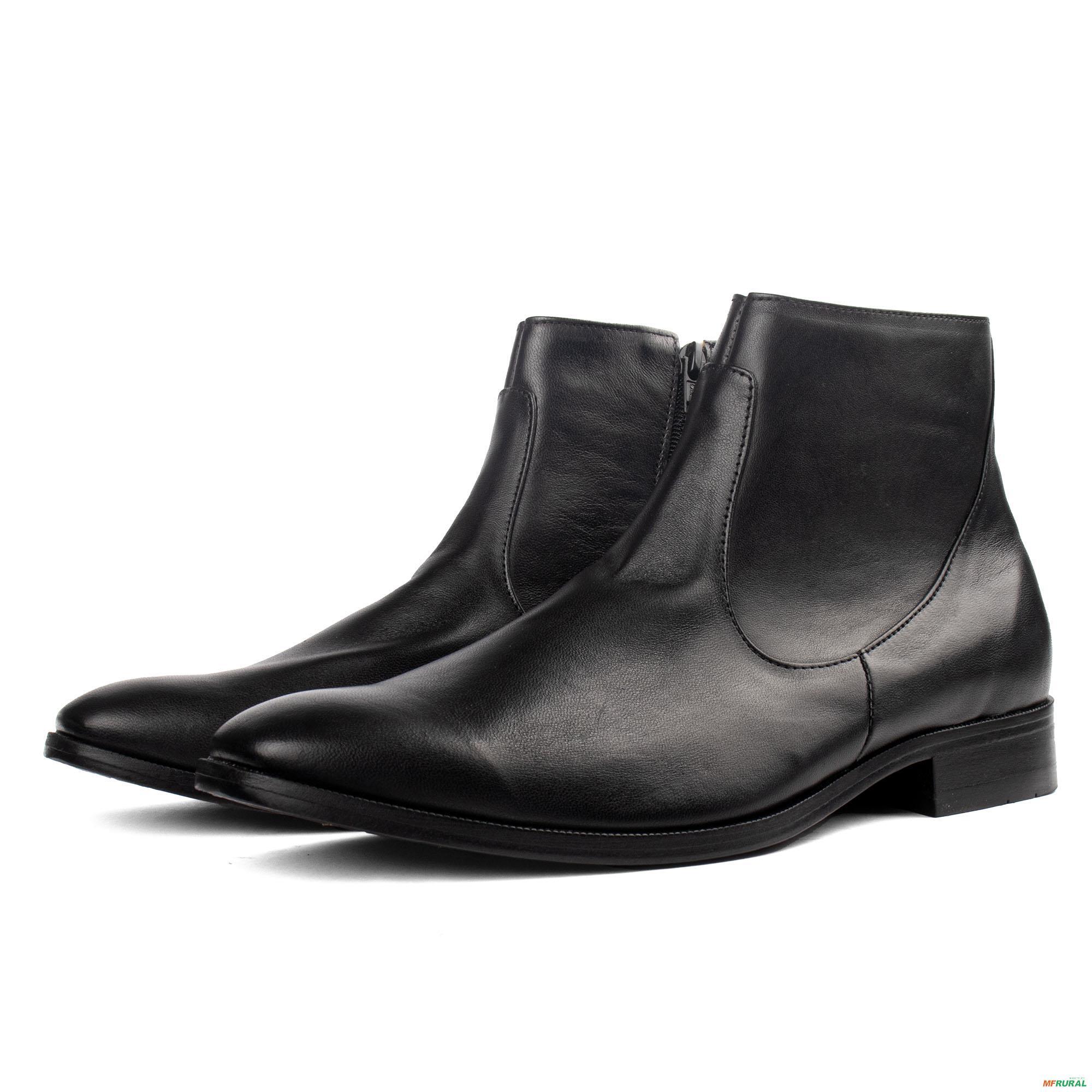 Botina Masculina Social Garotti Couro Pelica Preto - 1343 - 814475