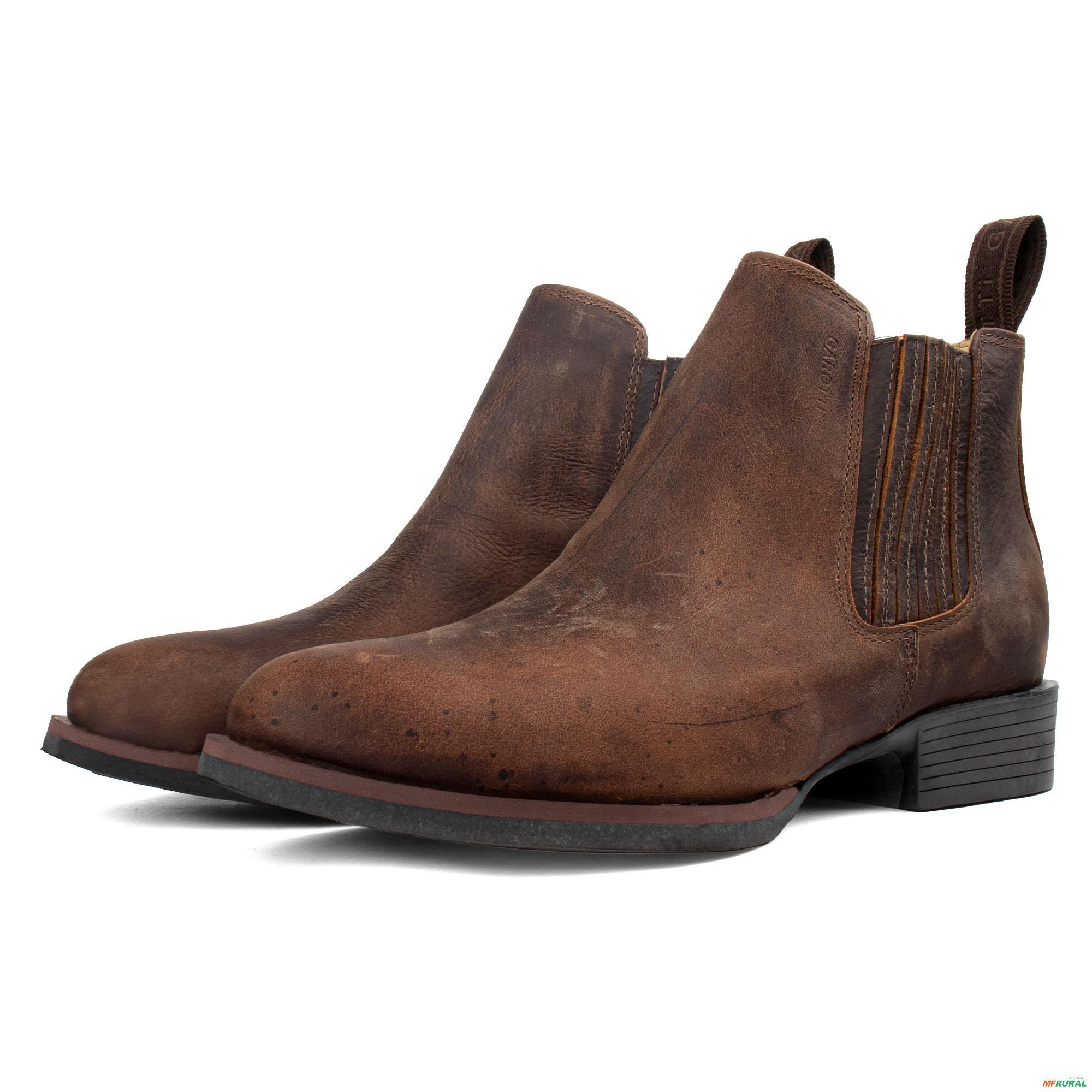 Botina Masculina Garotti Country em Couro Excalibur Red Brown - 814507