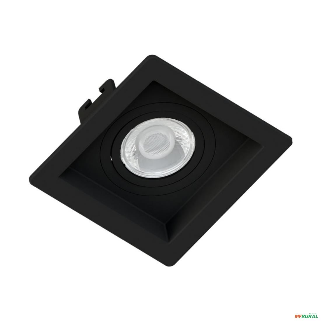 Spot Led Embutido Dicroico Quadrado Face Recuada Preto 820170