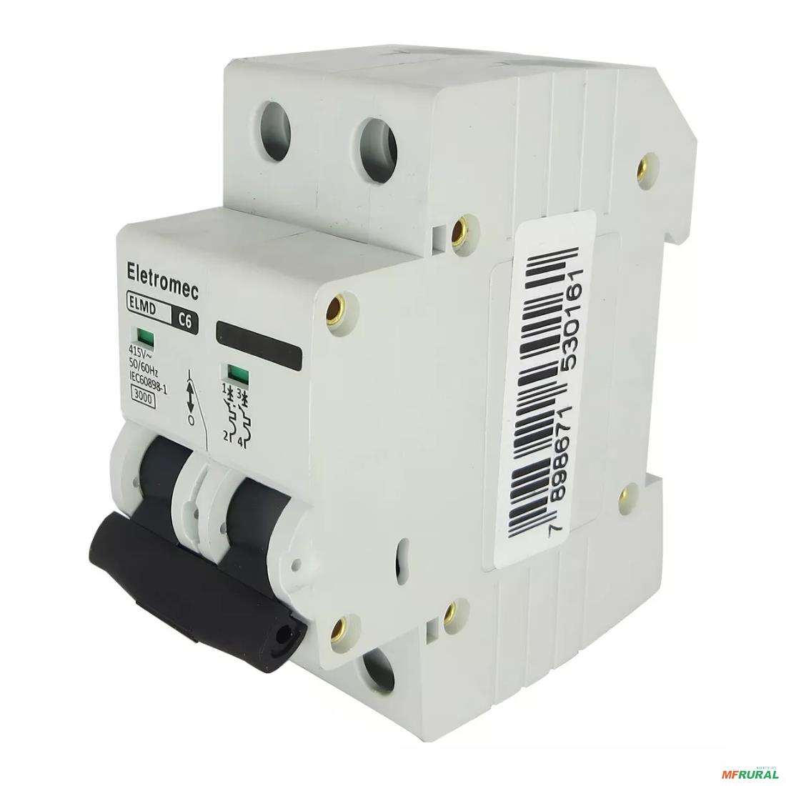 Disjuntor Din Bipolar Eaton Eletromec 2P 6A Elmd-2C6 em 840519