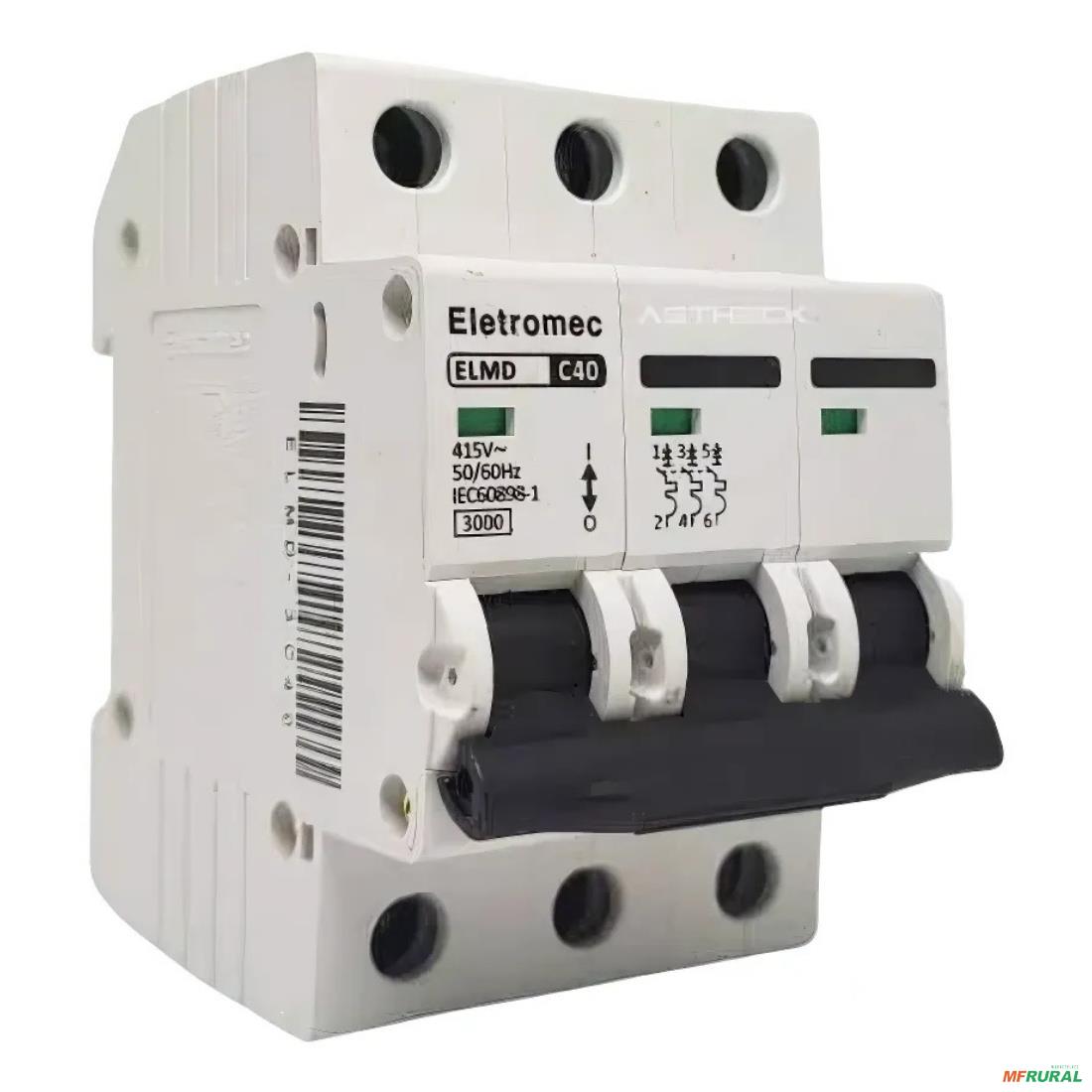 Disjuntor Din Tripolar Trifasico Eaton Eletromec 3P 40A 840700